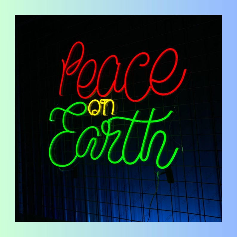 Peace on Earth Neon Sign, Peace on Earth Christmas Led Sign, Merry ...
