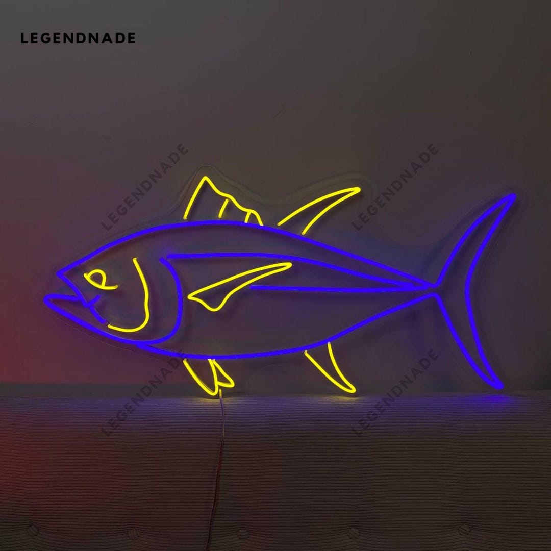 Tuna Fish Neon Sign, Tuna Fish Led Sign, Tuna Fish Led Light, Fish Neon ...