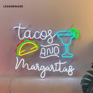 Tacos and Margaritas Neon Sign, Tacos Led Sign, Margarita Led Light ...