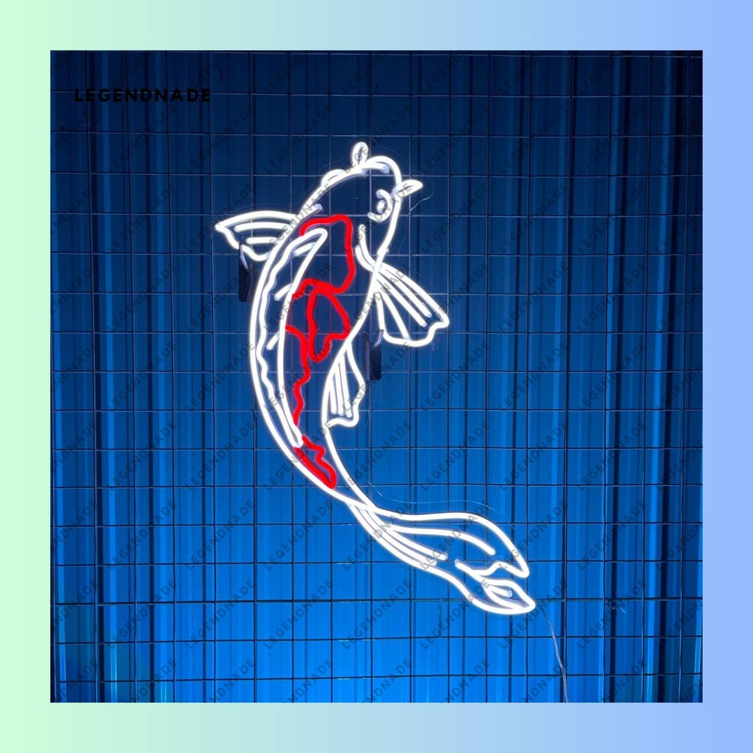 Koi Fish Neon Sign, Koi Fish Led Sign, Koi Fish Led Light, Fishing Neon ...