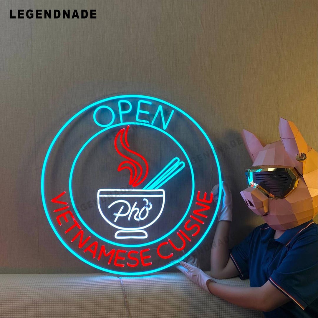 Custom Pho Neon Sign, Vietnamese Cuisine LED Open Sign, Vietnamese ...