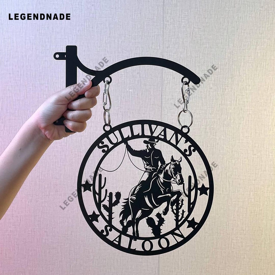 Personalized Rodeo Metal Hanging Sign, Custom Cowboy Metal Outdoor Sign ...