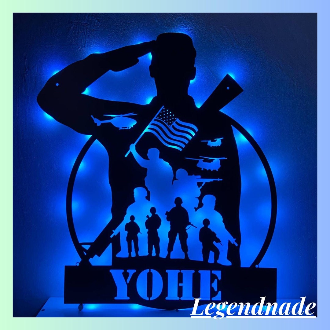 Personalized US Soldier Military Metal Sign, American Army Name Metal ...