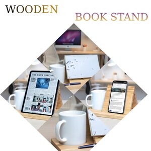 Tree Wooden Triangle Book Stand, Hummingbird Book Holder With Slot for ...