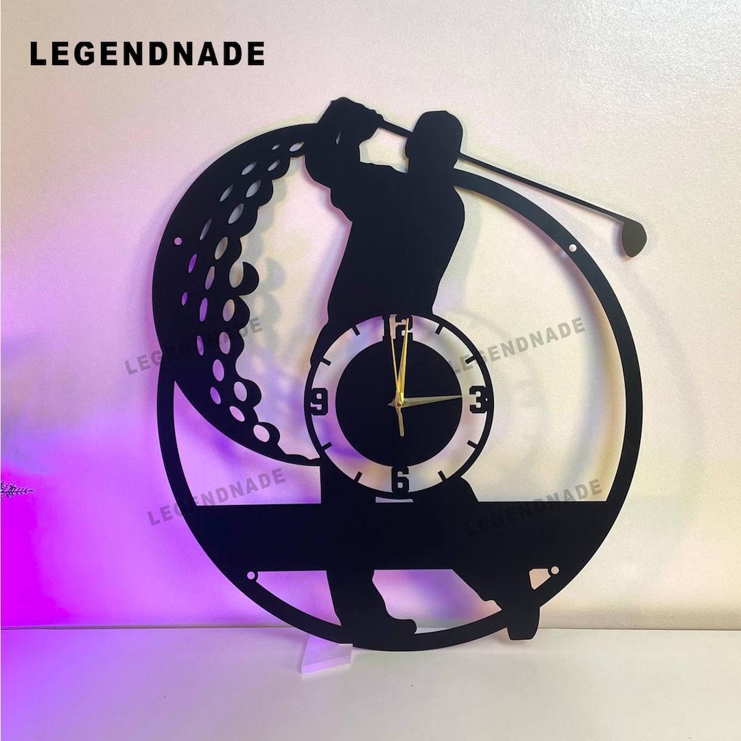 Custom Name Golf Metal Wall Clock, Personalized Modern Golfing Wall ...