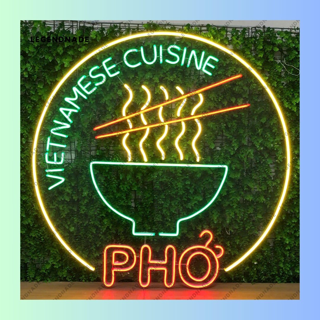 Pho Bowl Neon Sign, Vietnamese Cuisine Led Sign, Pho Led Light, Pho ...