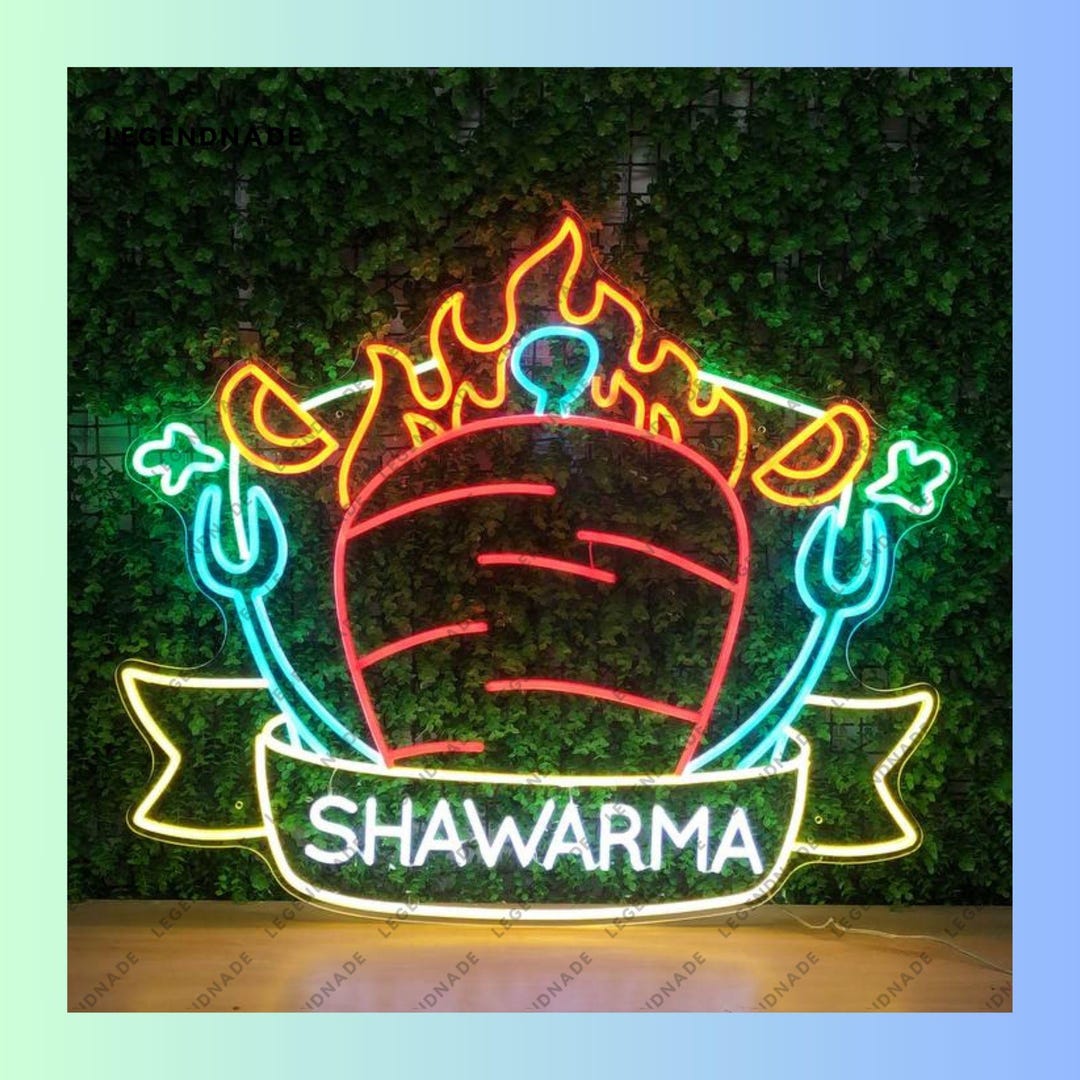 Shawarma Neon Sign, Middle Eastern Shawarma Led Sign, Shawarma Neon ...
