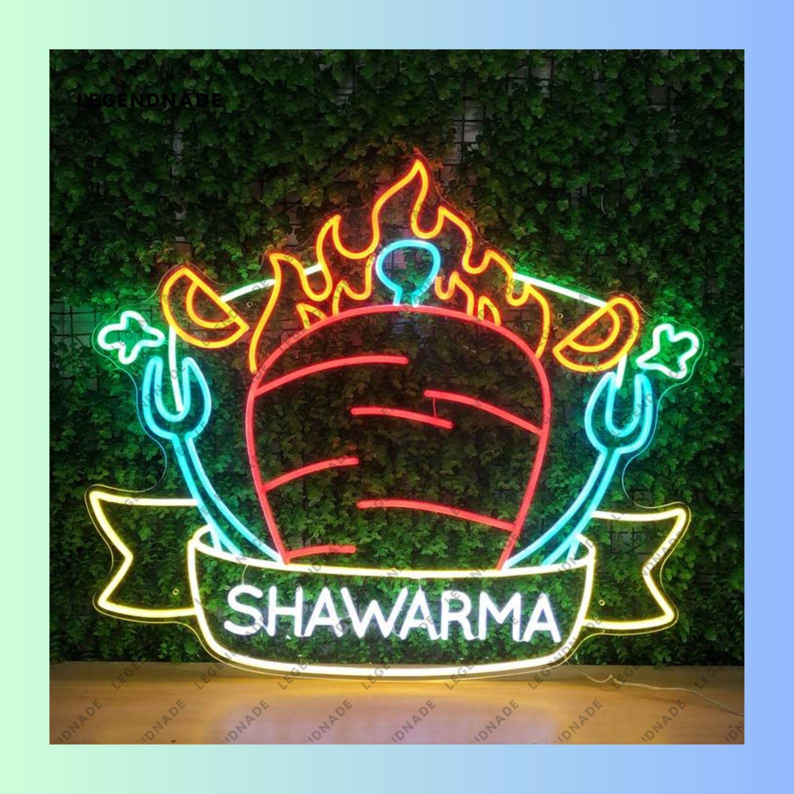 Shawarma Neon Sign, Middle Eastern Shawarma Led Sign, Shawarma Neon ...