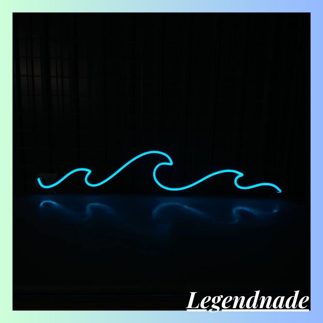 Wave Neon Sign, Ocean Waves Led Sign, Waves Led Light, Wave Neon Light, Custom Beach Wave Room ...
