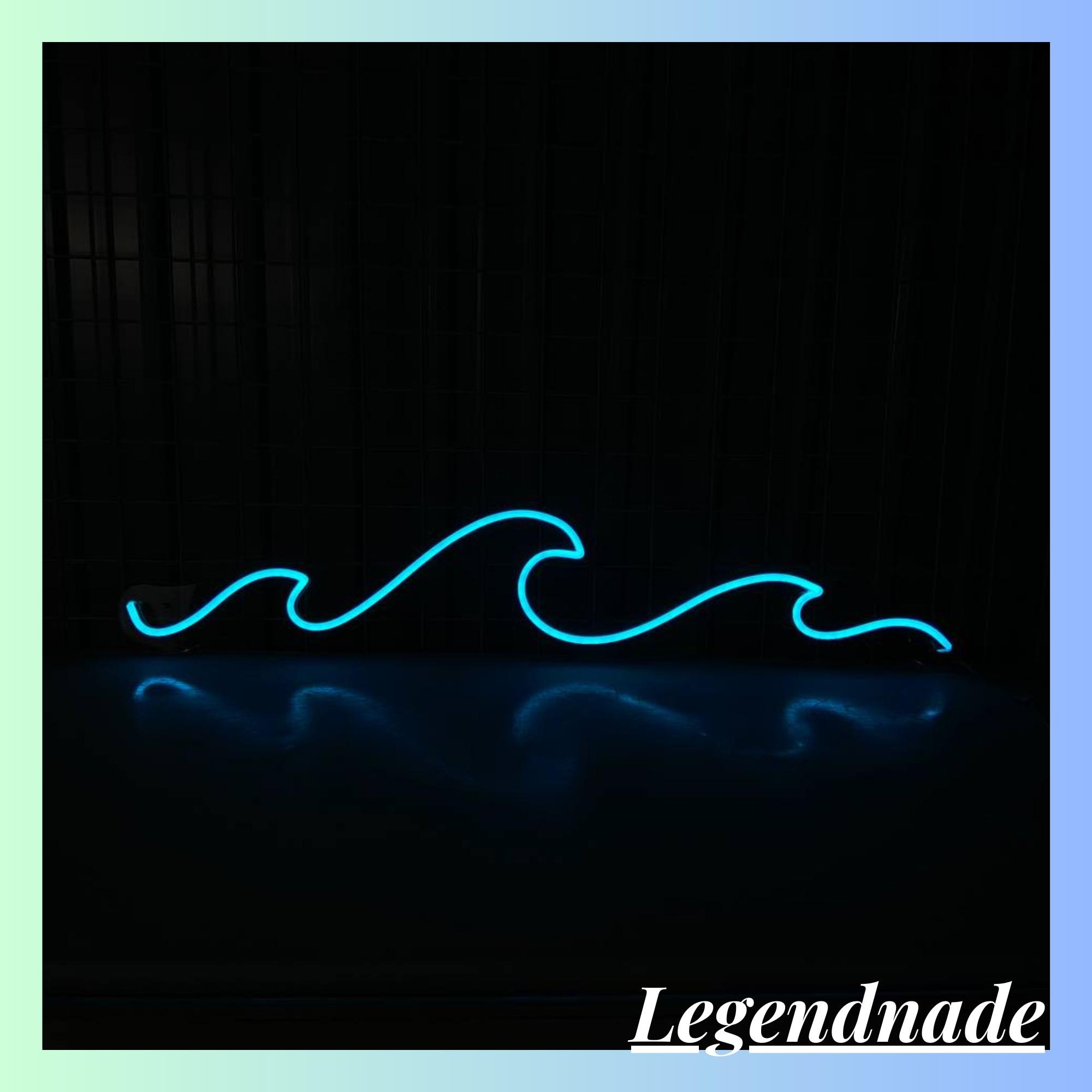 Wave Neon Sign, Ocean Waves Led Sign, Waves Led Light, Wave Neon Light ...