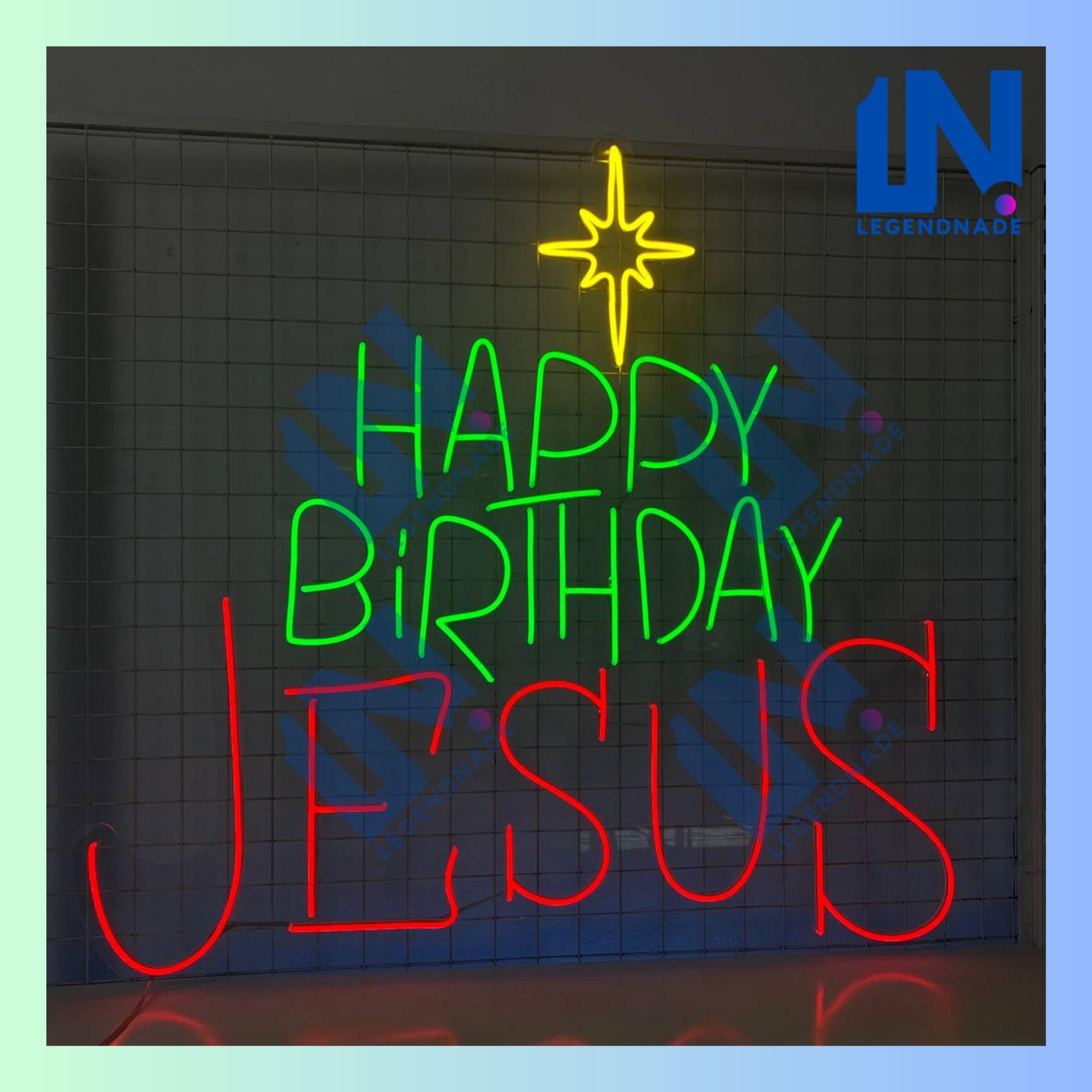 Happy Birthday Jesus Neon Sign, Christmas Led Sign, Merry Christmas Led ...