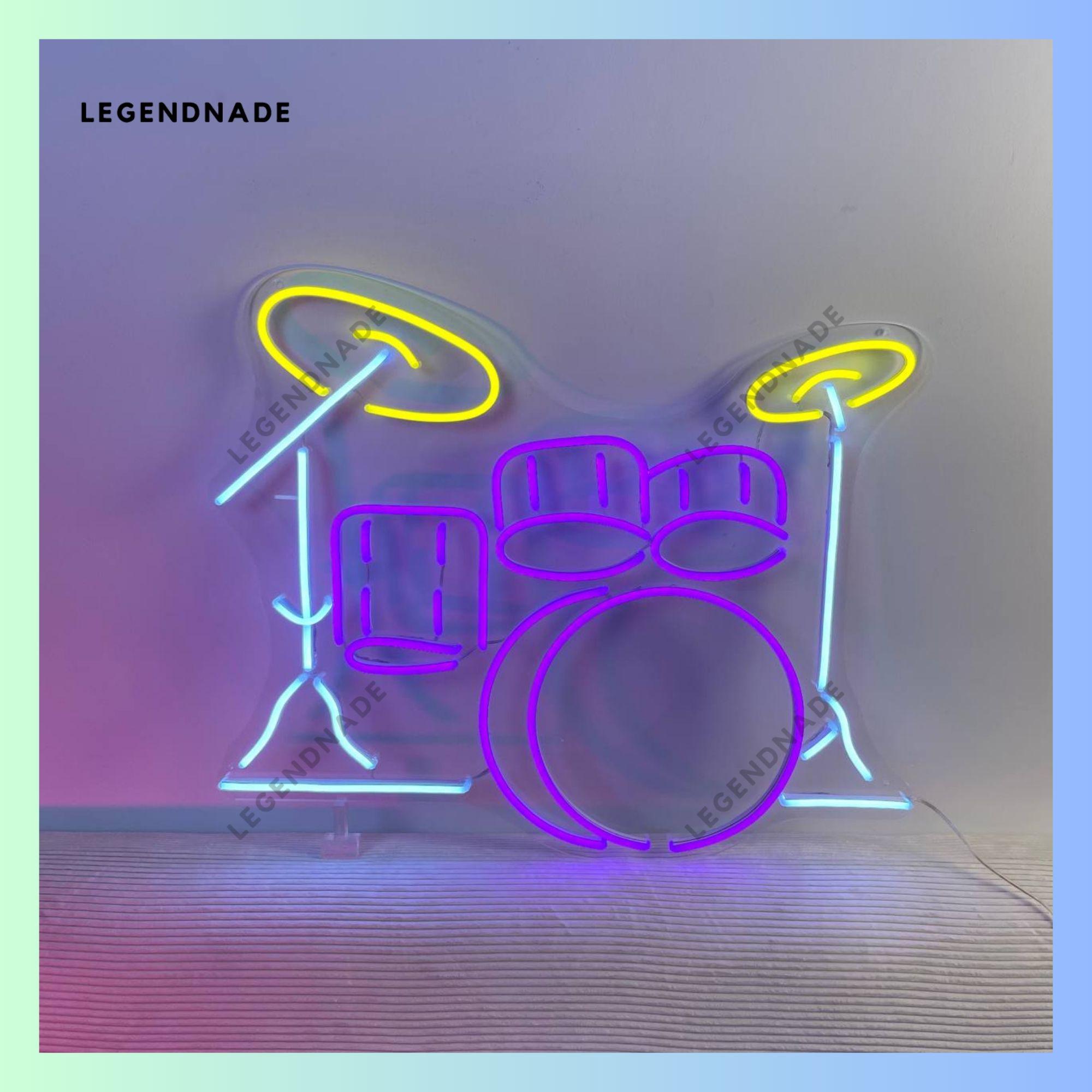 Drum Music Neon Sign, Drum Led Sign, Musical Instrument Led Light, Drum ...