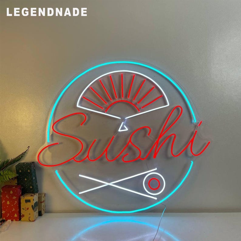 Japanese Sushi Neon Sign, Sushi Bar Wall Decor, Asian Restaurant Neon ...