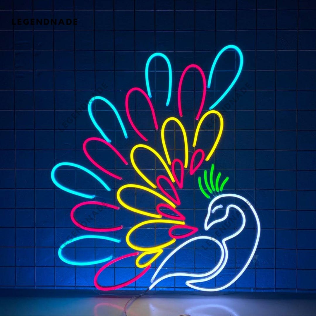 Peacock Neon Sign, Peacock Led Sign, Peacock Lover Led Light, Peacock ...
