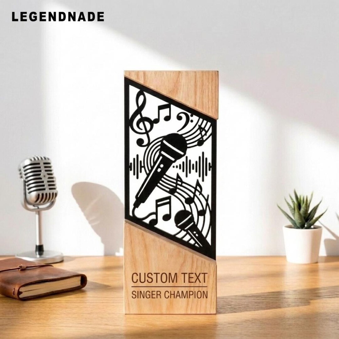 Custom Singer Trophy Award, Personalized Music Plaque, Vocal Champion ...