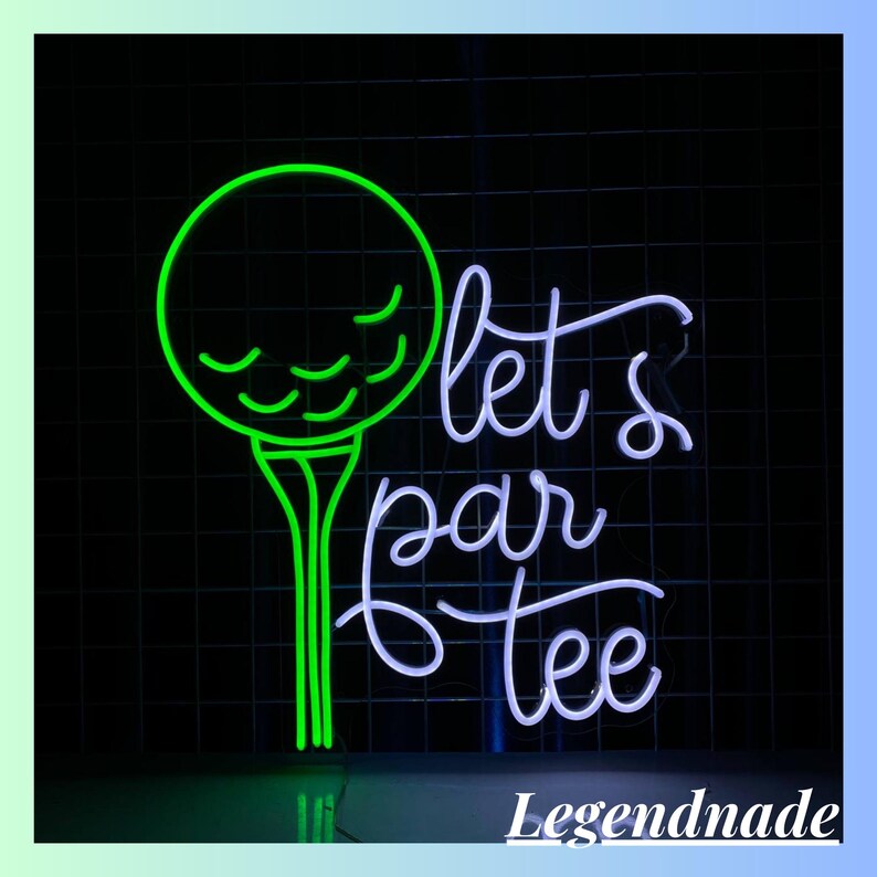 Let's Par Tee Golf Neon Sign, Golf Ball Led Sign, Golf Lover Led Light ...