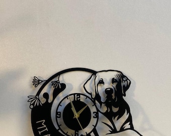 Labrador Retriever Dog Design Wall Clock, Wall Clock Unique for Home ...