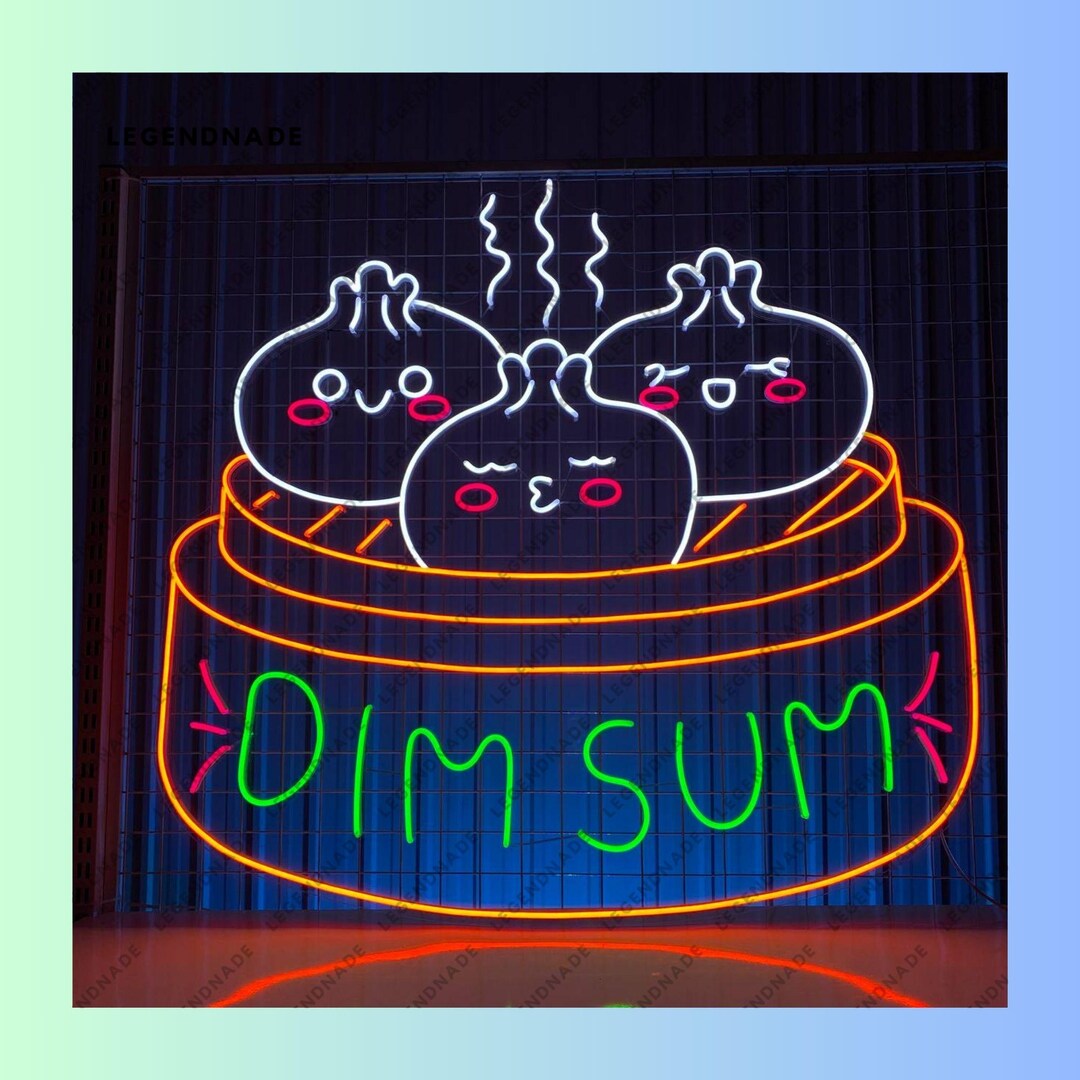 Dim Sum Neon Sign, Dimsum Led Sign, Chinese Dumbling Led Light, Chinese ...