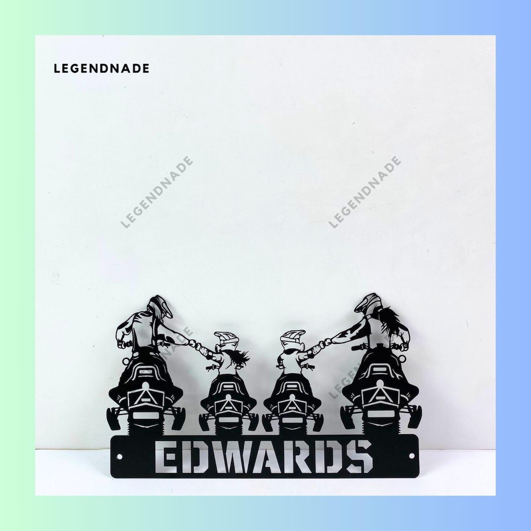 Personalized Family Snowmobile Metal Sign, Snowmobile Metal Light ...