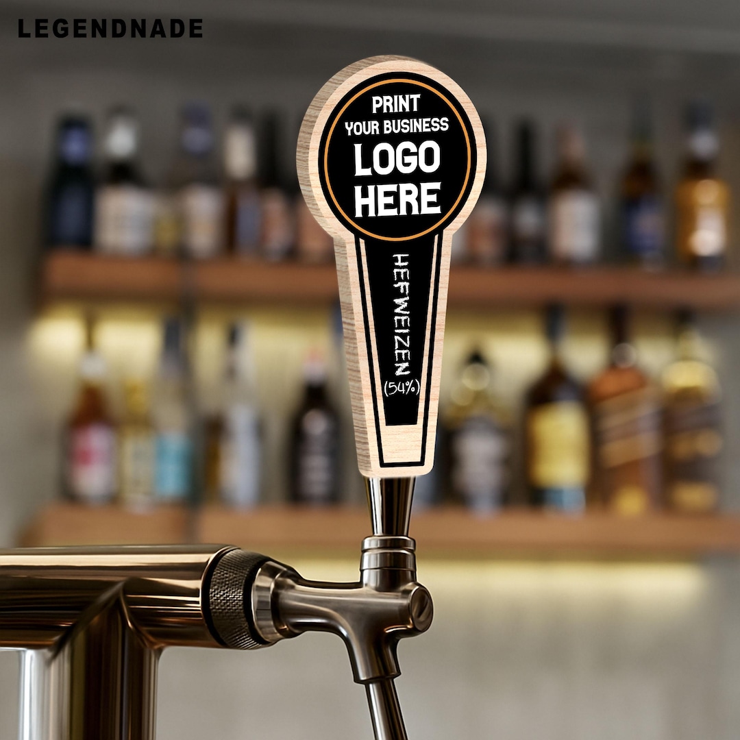Custom Wooden Beer Tap Handle With Logo, Personalized Bar Tap for ...