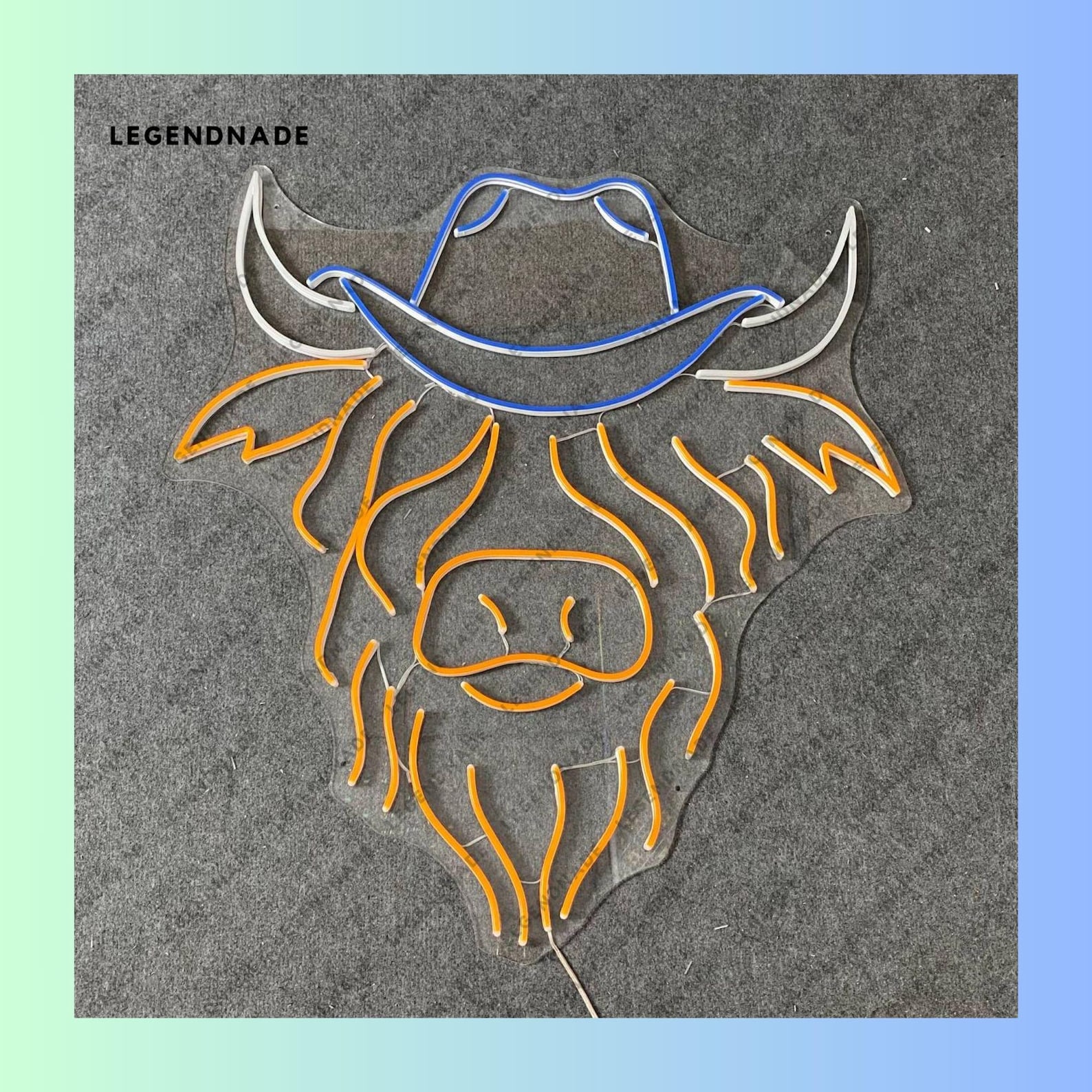 Highland Cow Neon Sign, Cowboy Cow Led Sign, Cow Head Led Light, Cow ...
