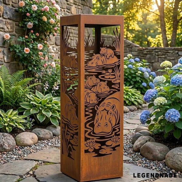 Outdoor Garden Hippo - Etsy