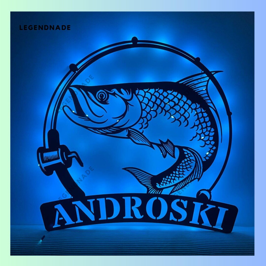 Personalized Atlantic Tarpon Fish Metal Sign, Tarpon Fish Metal Light ...
