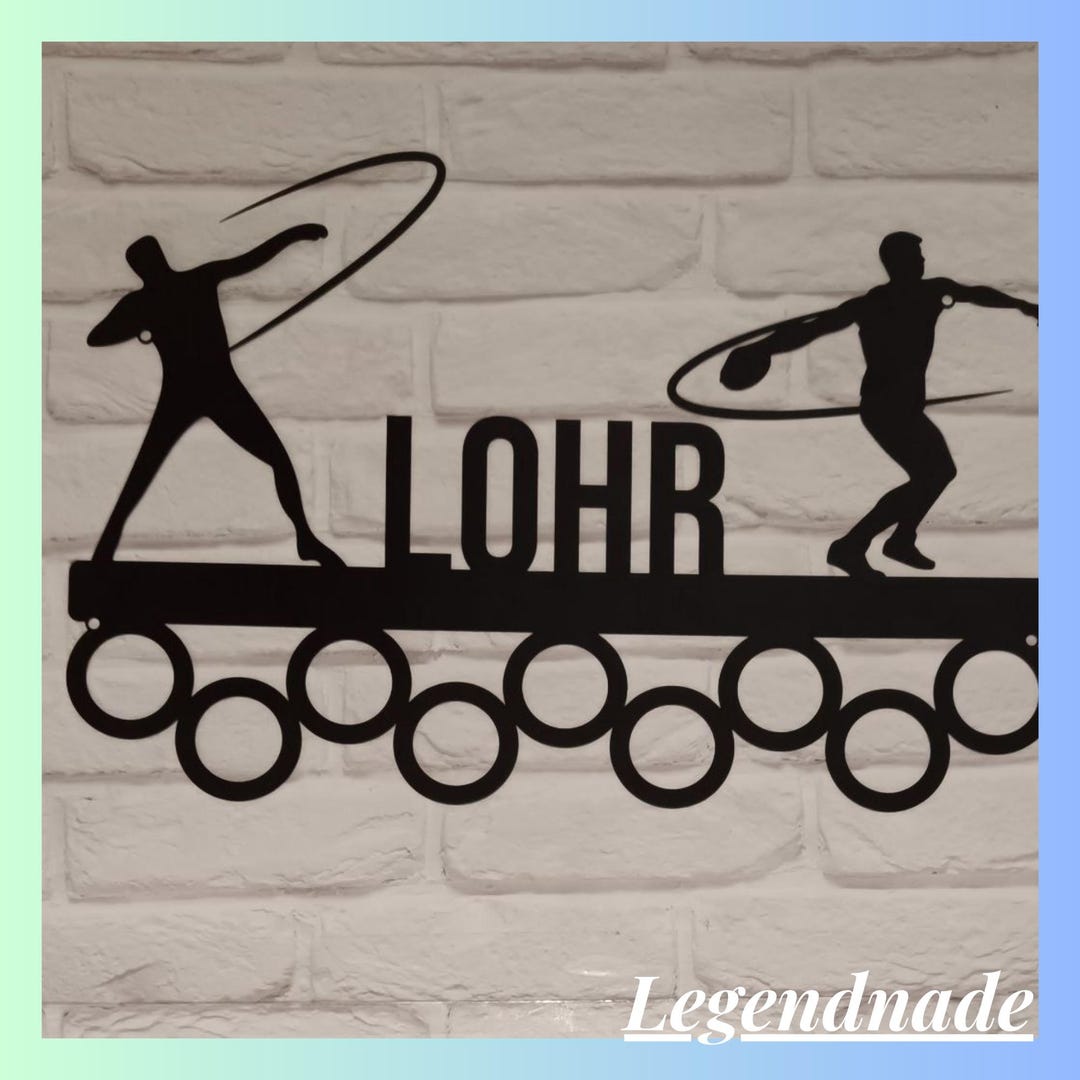 Personalized Discus Thrower Medal Hanger Wall Art Led Light, Discus ...