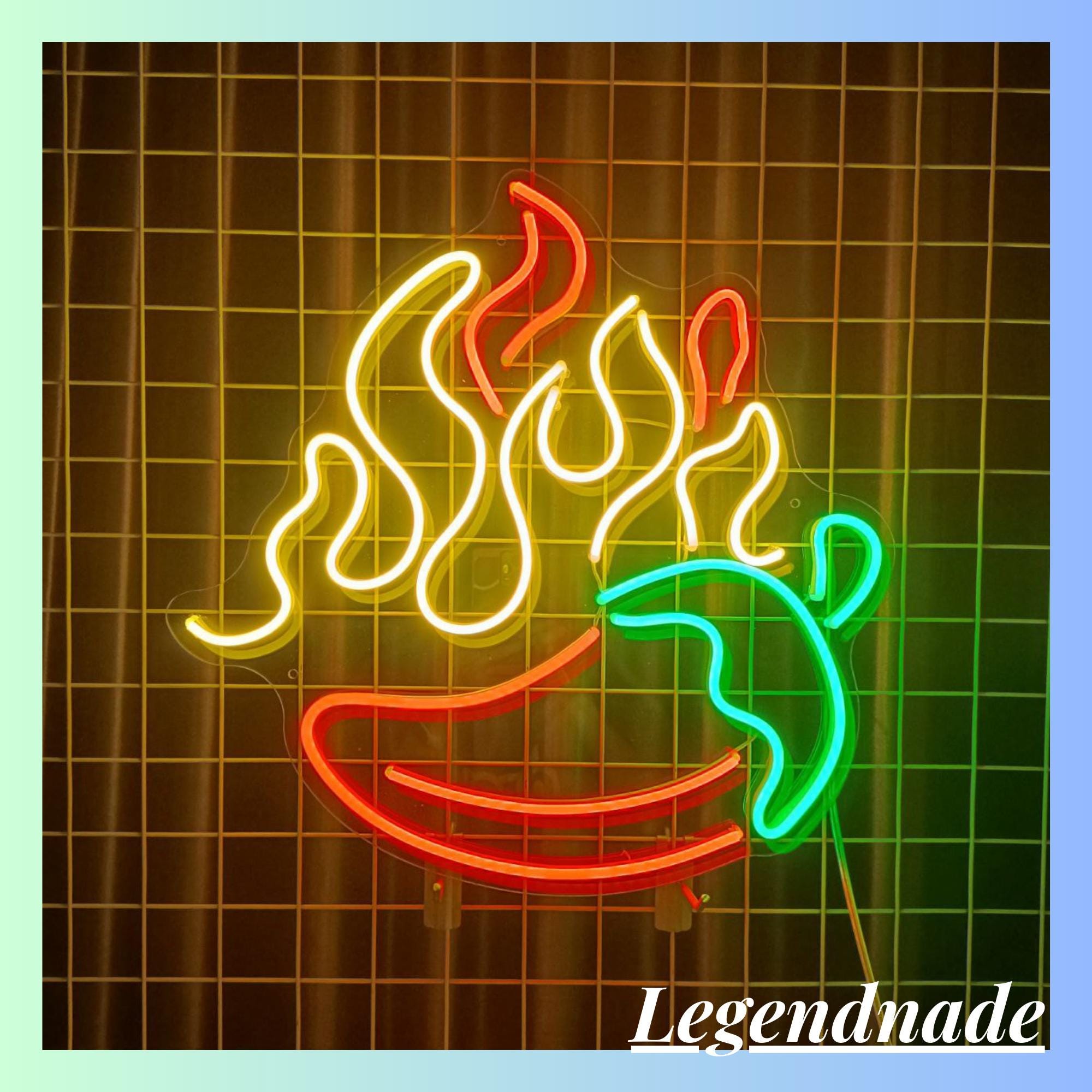 Chili Pepper Neon Sign, BBQ Led Sign, BBQ Food Store Led Light, BBQ ...