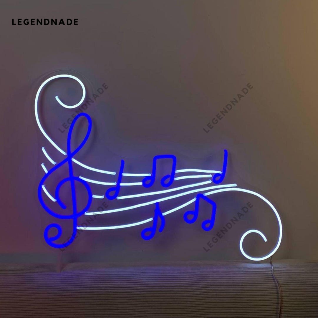 Music Stave Neon Sign, Music Notes Led Sign, Musical Led Light, Music ...