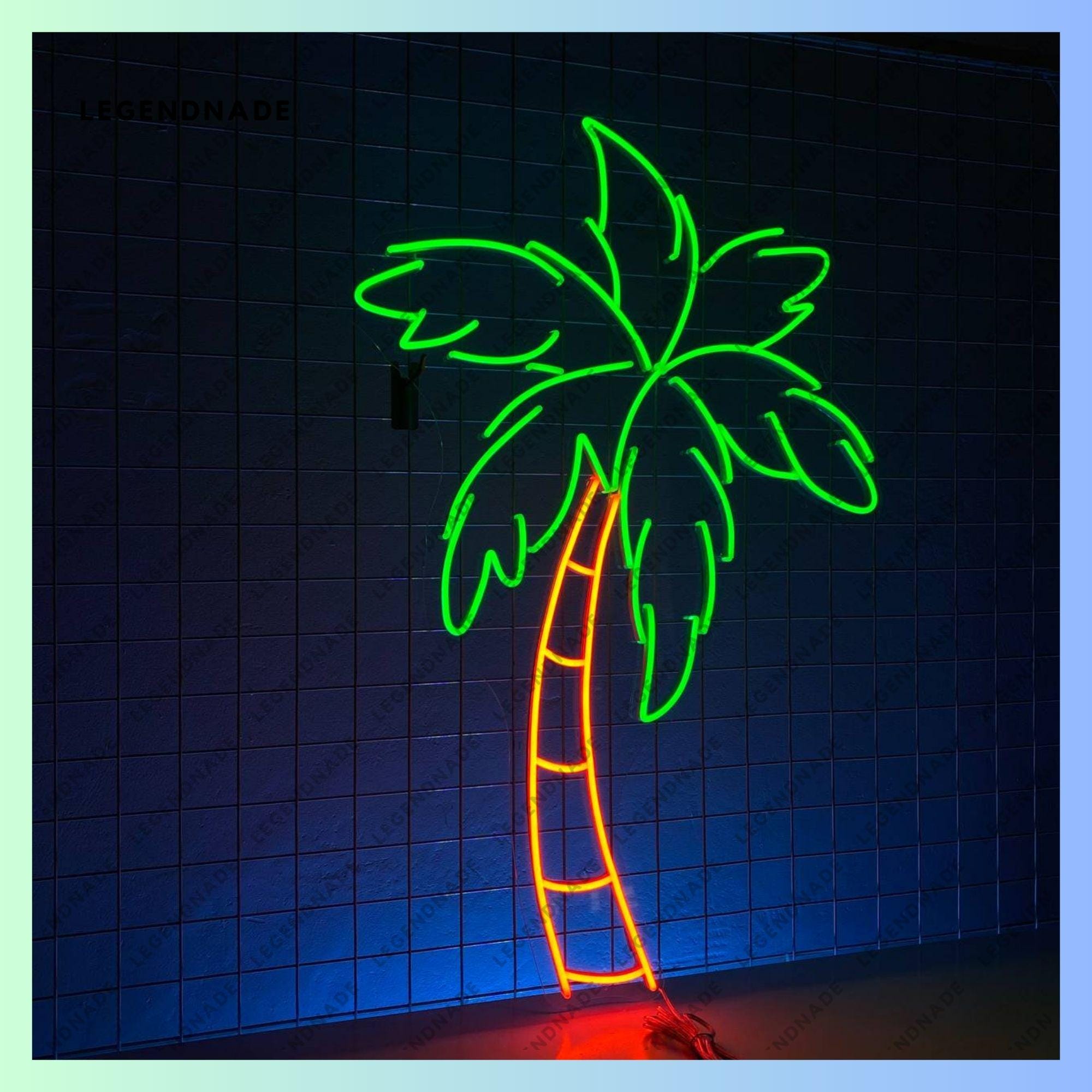 Palm Tree Neon Sign, Palm Tree Led Sign, Palm Tree Beach Led Light ...
