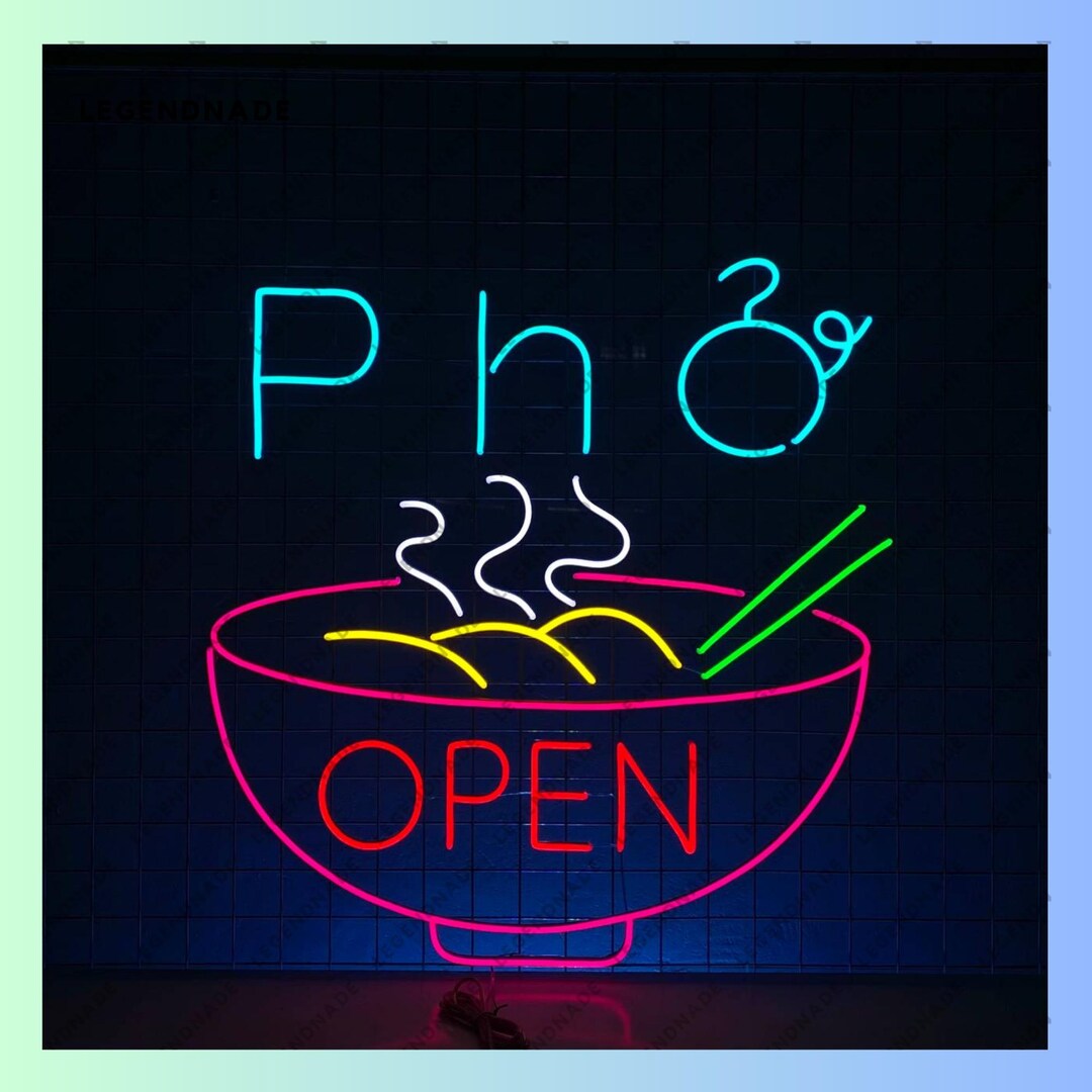 Pho Open Neon Sign, Vietnamese Cuisine Led Sign, Pho Led Light, Pho ...