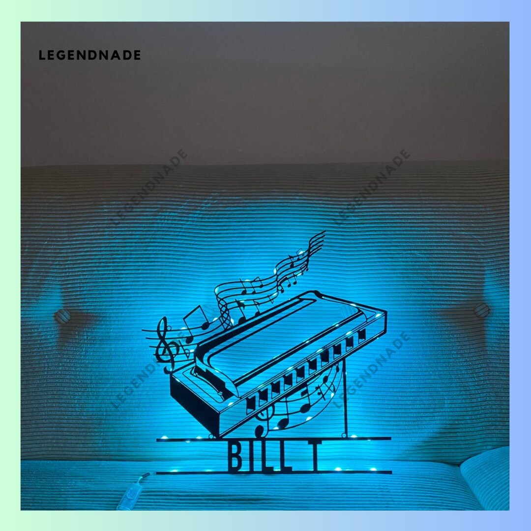 Personalized Harmonica Metal Sign, Harmonica Music Metal Light, Musical ...