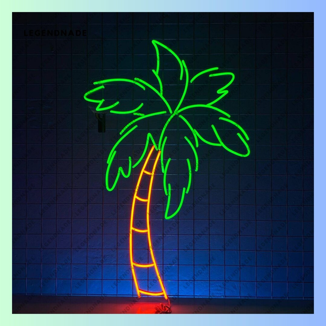 Palm Tree Neon Sign, Palm Tree Led Sign, Palm Tree Beach Led Light ...