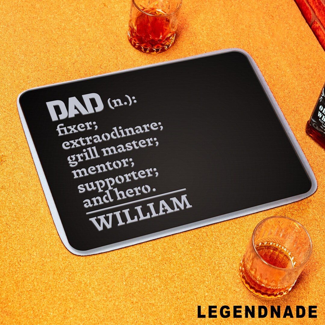 Custom Dad Wooden Bar Mat, Personalized Funny Dad Wooden Drink Mat for ...