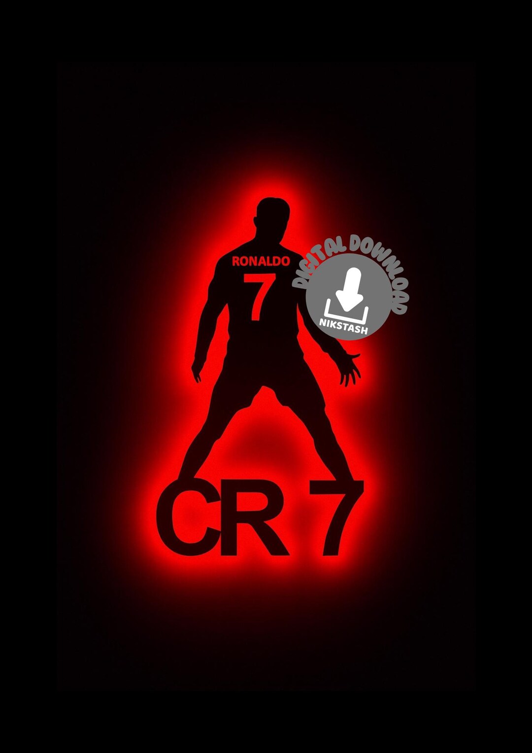 Cristiano Ronaldo Silhouette Art Print: CR7 Football Wall Decor ...