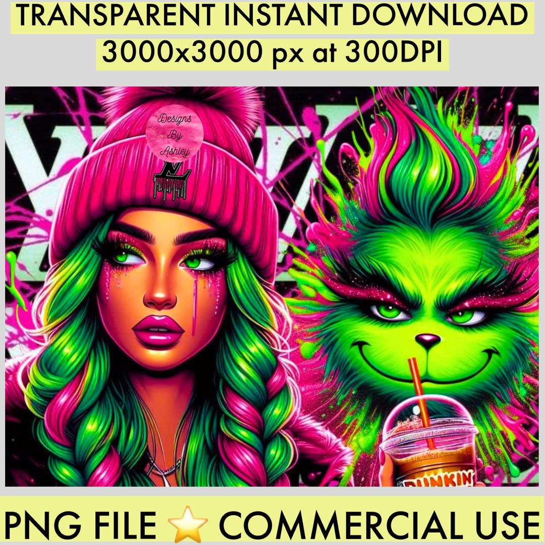 Boujee Grinch Female PNG, Christmas Grinch PNG, Grinch Girl,cute Girl ...