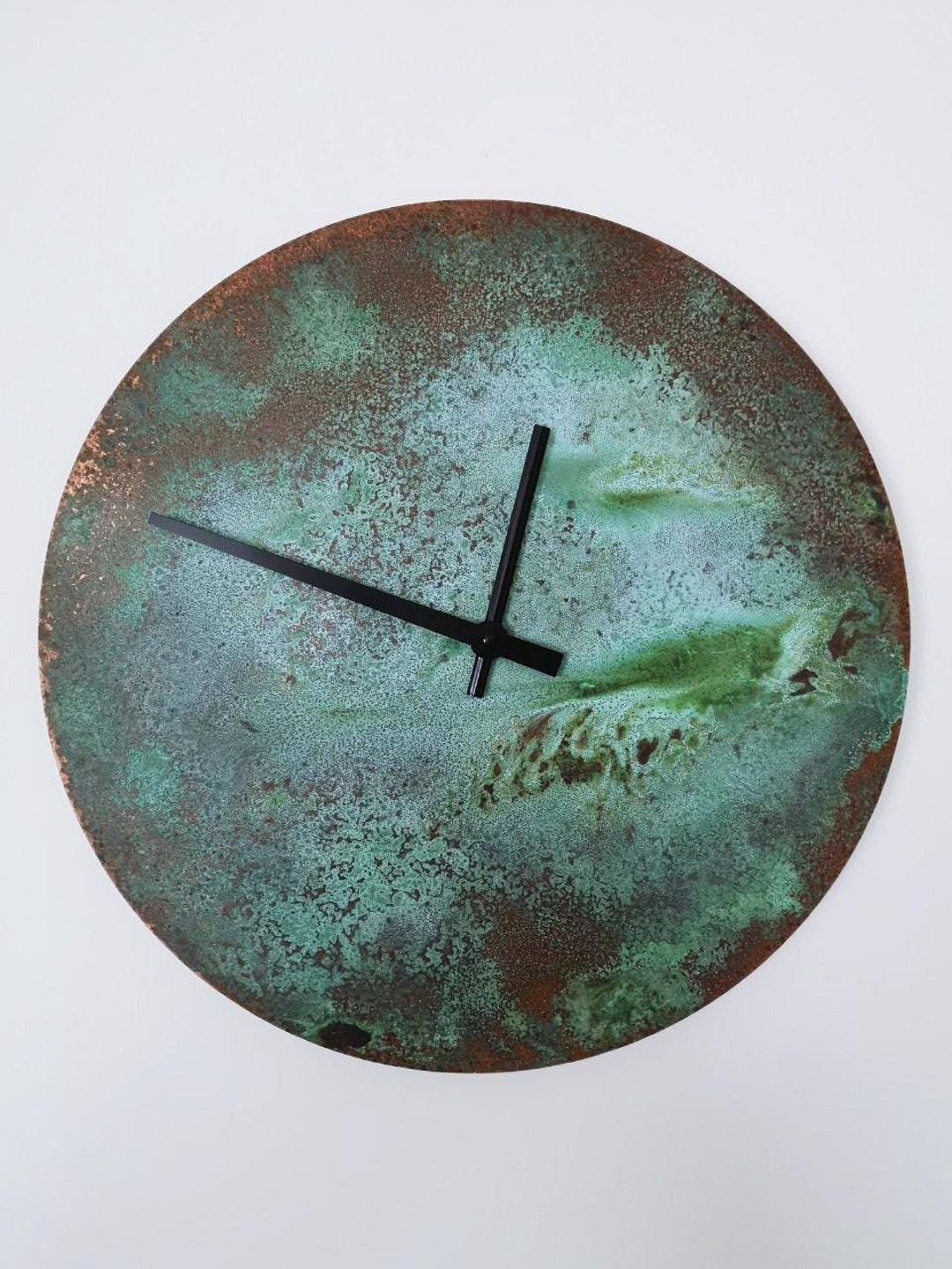 Large Wall Clock, Industrial Copper Wall Clock, Wall Art Copper, Round ...