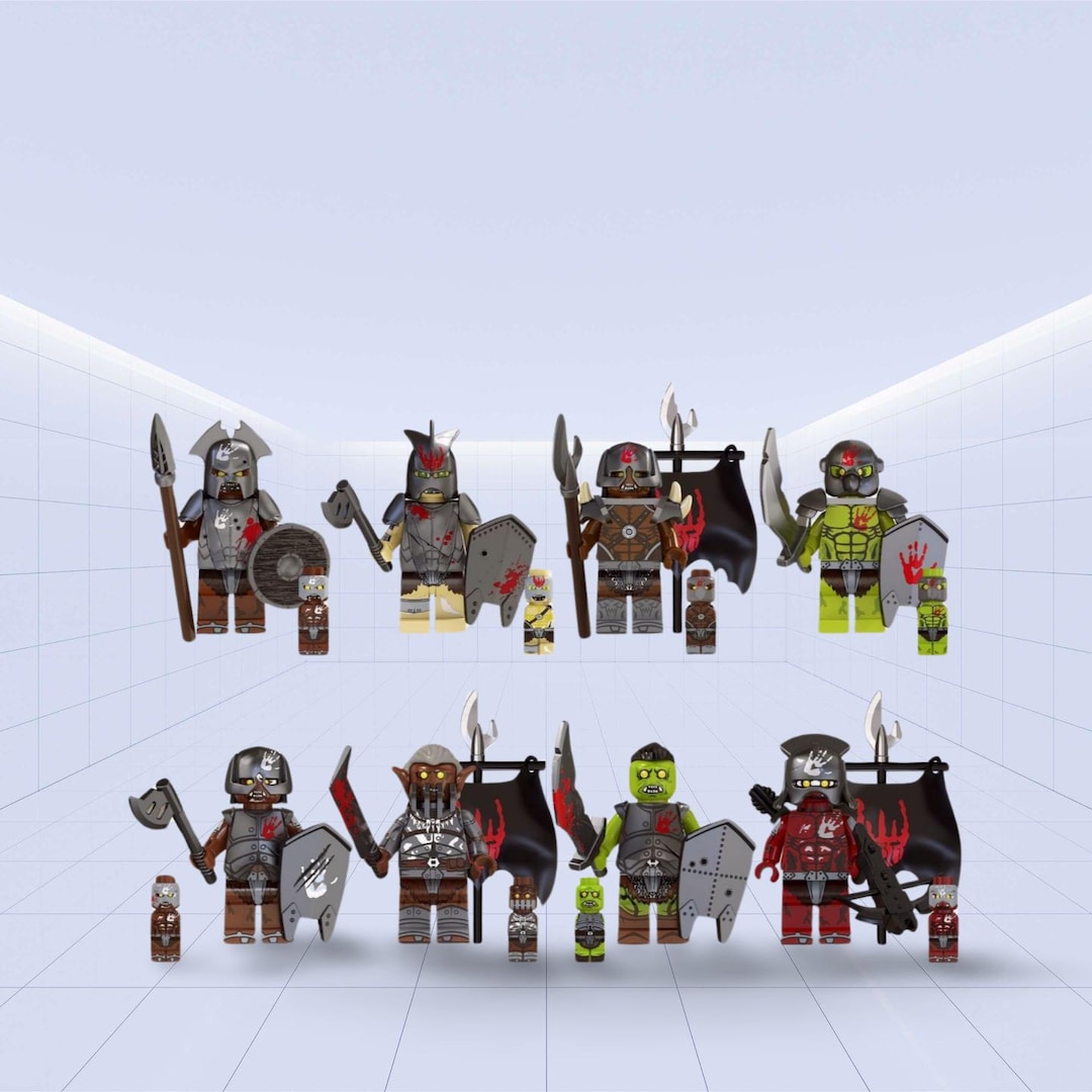 8PCS the Lord of the Rings Orcs Minifigures Toys Action Figures ...