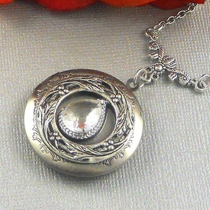 Victorian Clear Crystal Locket Antique Silver Locket - Etsy