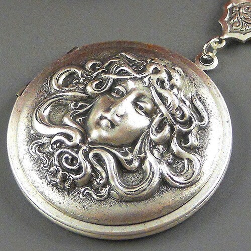 Goddess Locket Silver Goddess Locket Mythology Medieval - Etsy