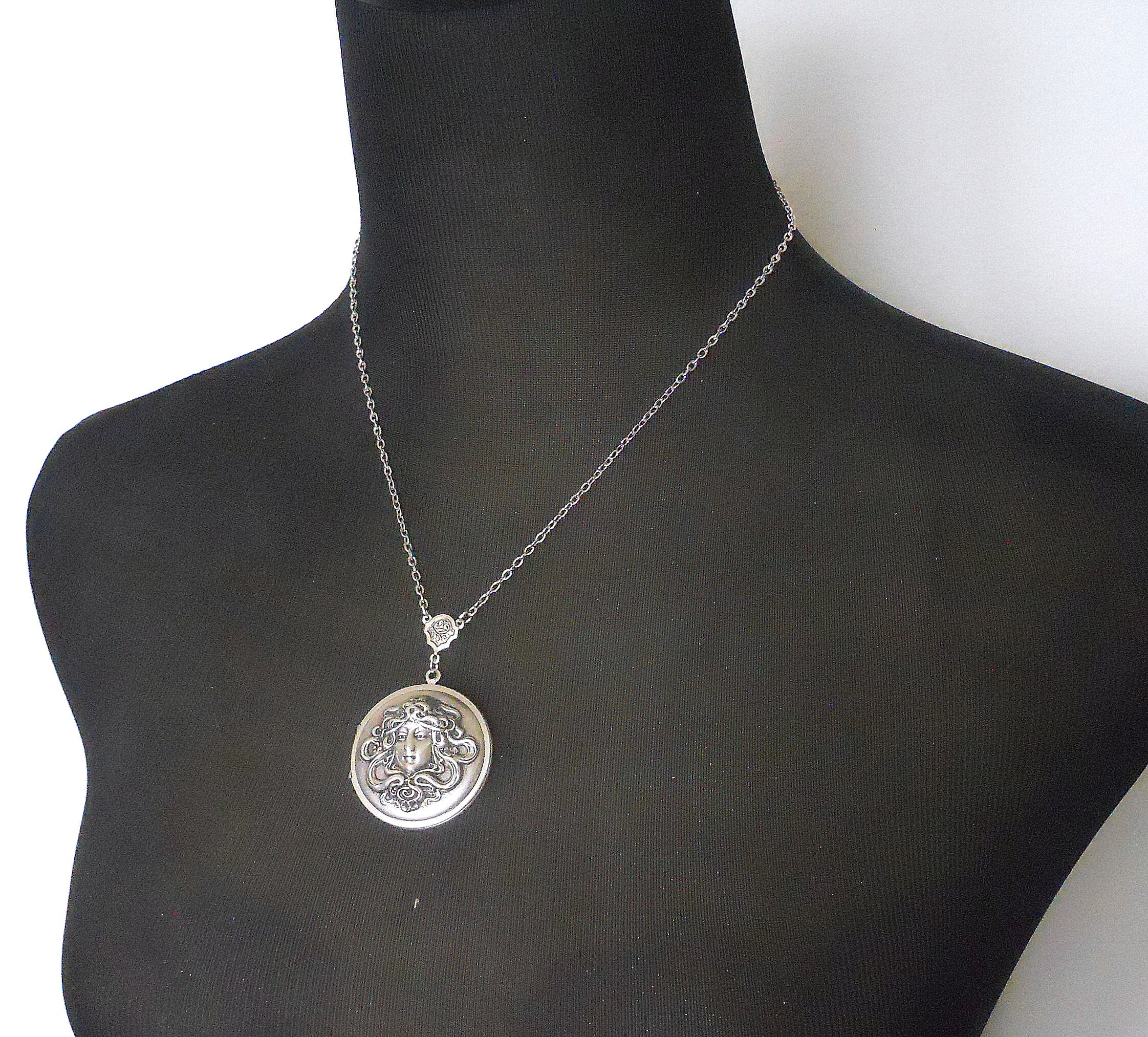 Goddess Locket Silver Goddess Locket Mythology Medieval | Etsy