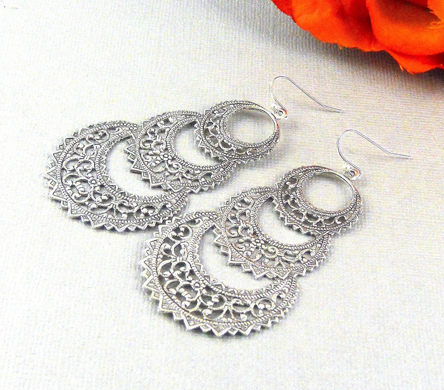 Gypsy Earringssilver Earringsantiquevintage | Etsy