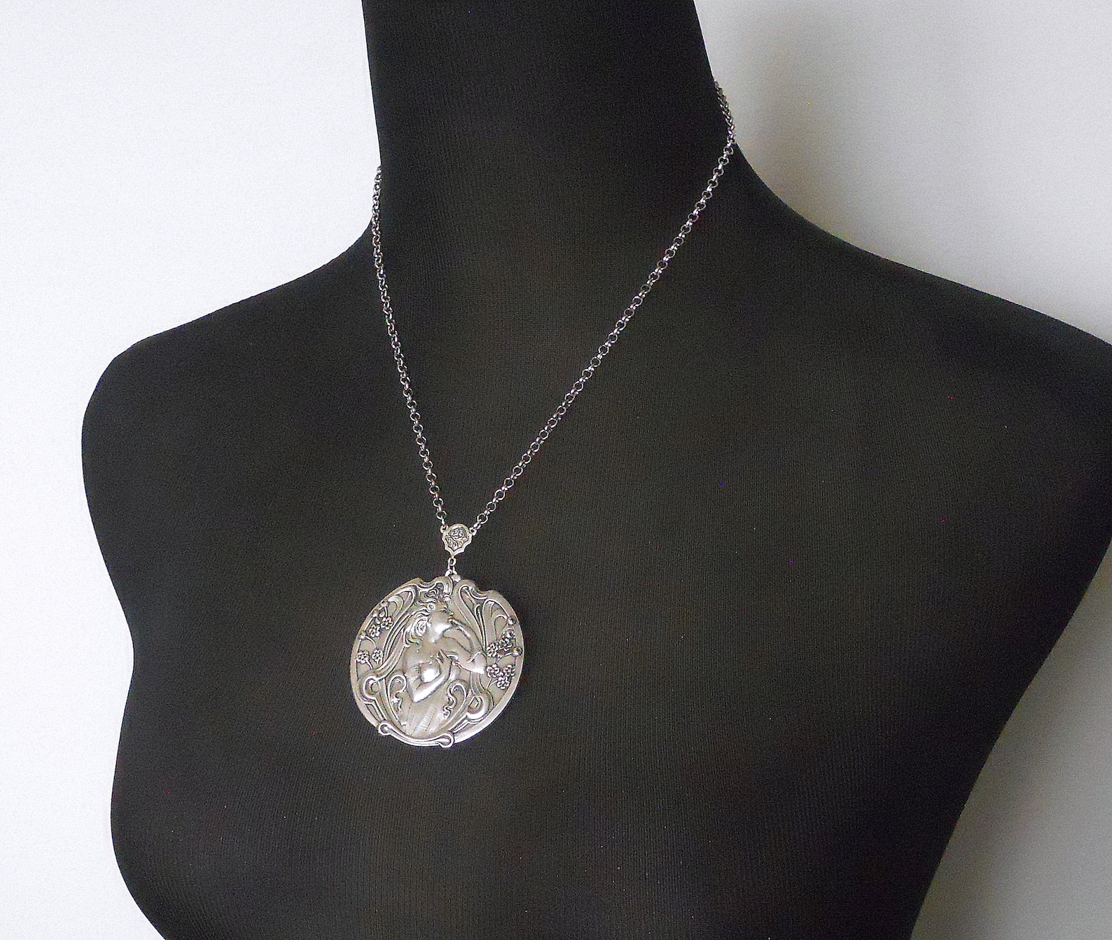 Silver Locket Goddess Locket Greek Goddess Silver Goddess - Etsy