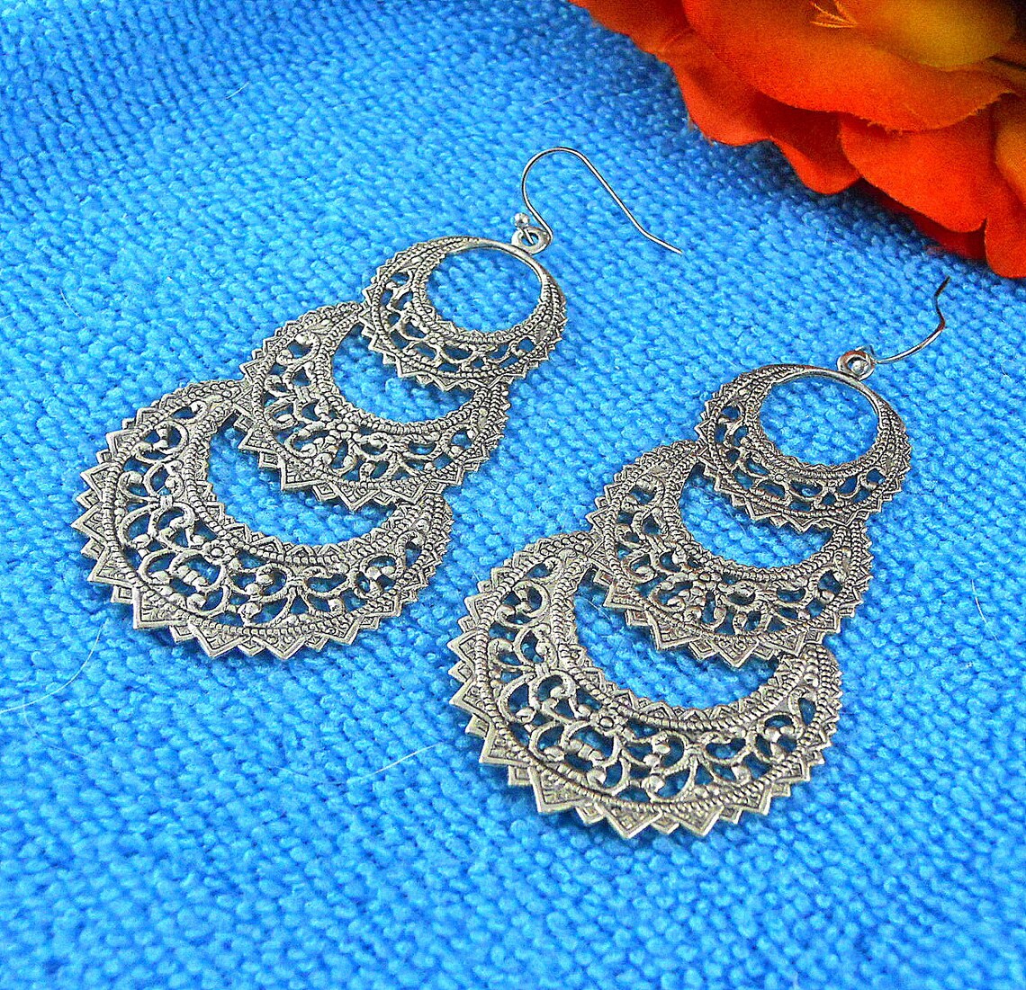 Gypsy Earringssilver Earringsantiquevintage - Etsy