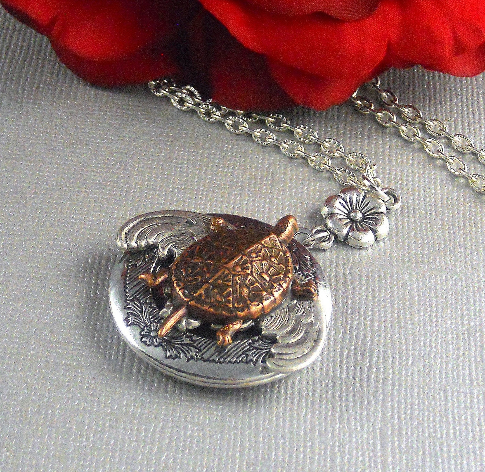 Turtle Locket Turtle Pendanttortoise Locket Pendant Owl - Etsy