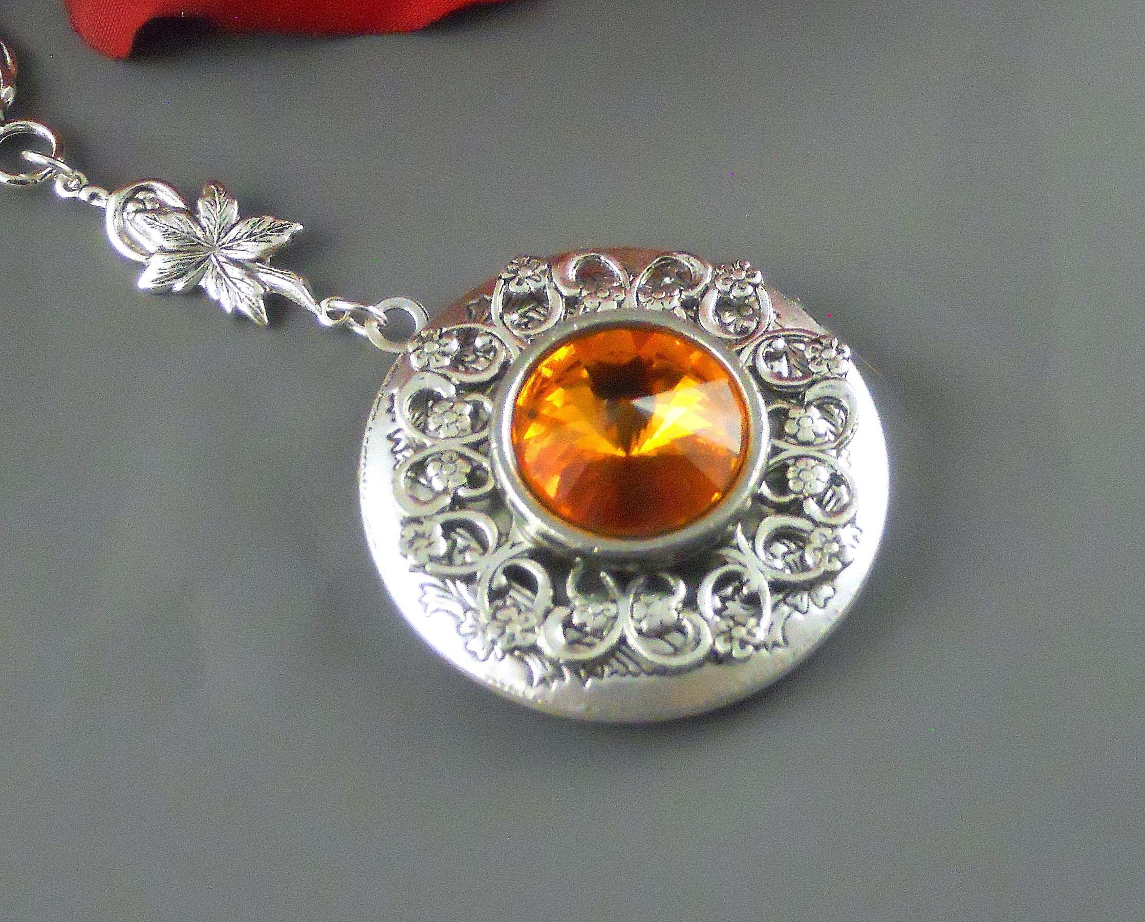 Victorian Citrine Locket Antique Silver Locket Rhinestone - Etsy