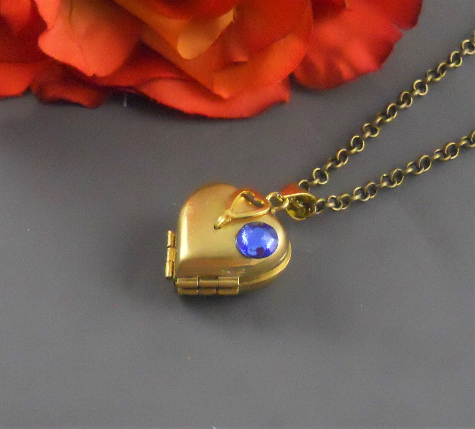 Heart Locket Brass Locket Four Photo Locket Folding Locket Clover ...