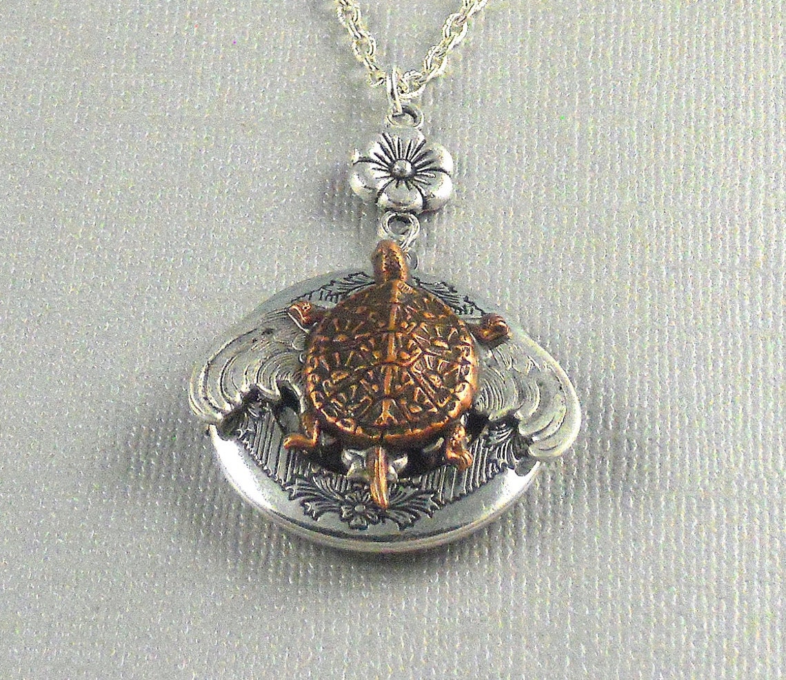 Turtle Locket Turtle Pendanttortoise Locket Pendant Owl - Etsy