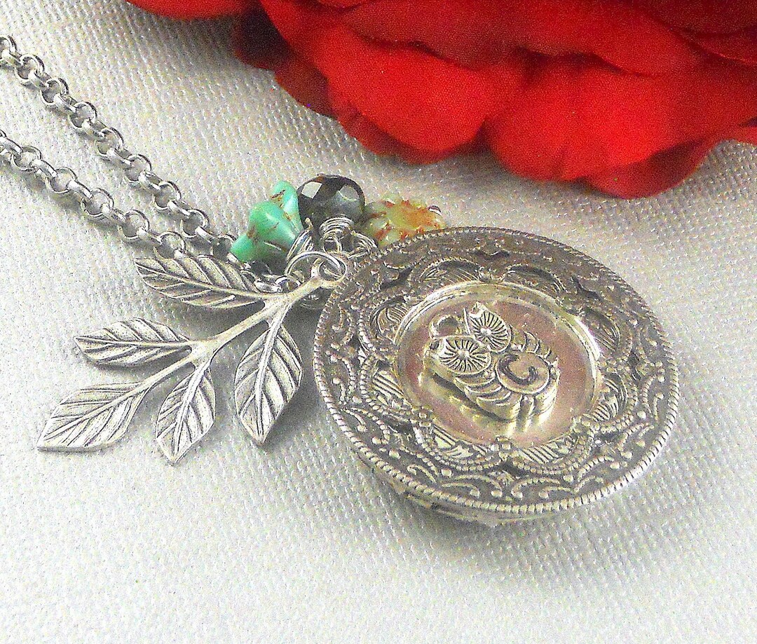 Hoots Locket Personalized Owl Locket Pendant Necklace Silver Locket ...
